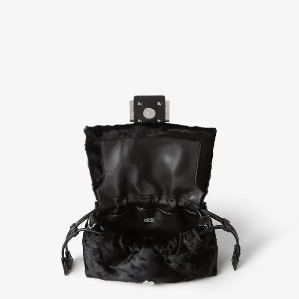 Fendi Baguette® Soft Small Black Cavallino Leather Mini-bag